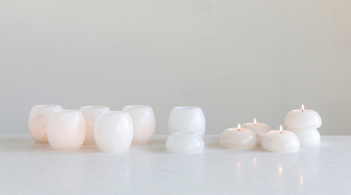Alabaster Stone Votive Candle Holders